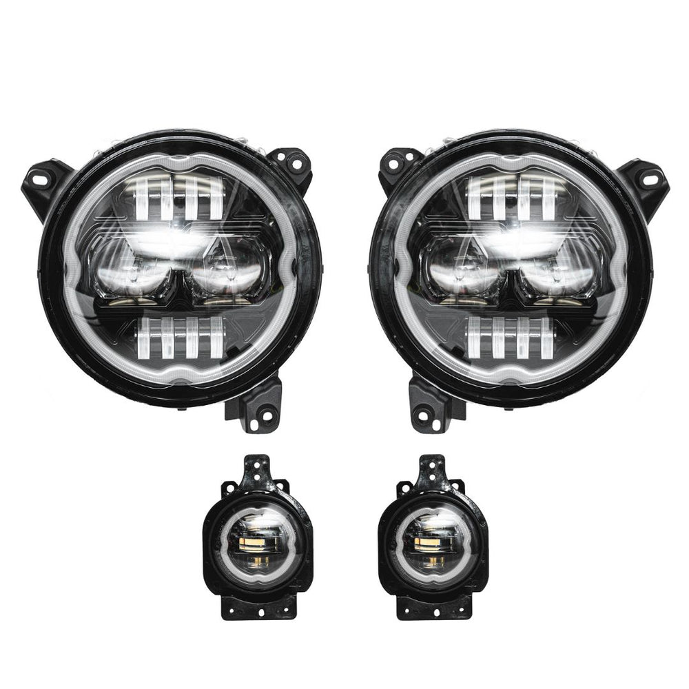 Xprite 9" RGB Halo LED Headlights For 2018+ Jeep Wrangler JL & 2020+ G