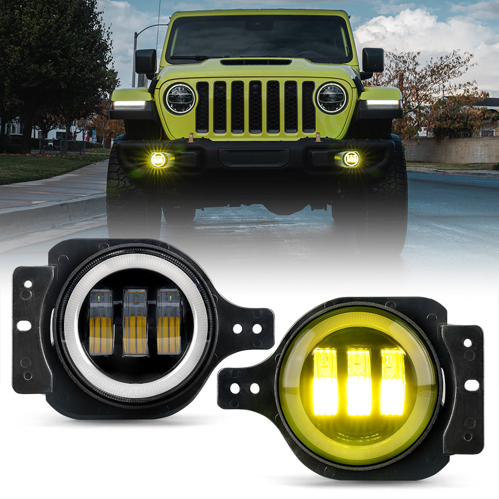 Jeep Wrangler and Gladiator 4" Halo Fog Lights