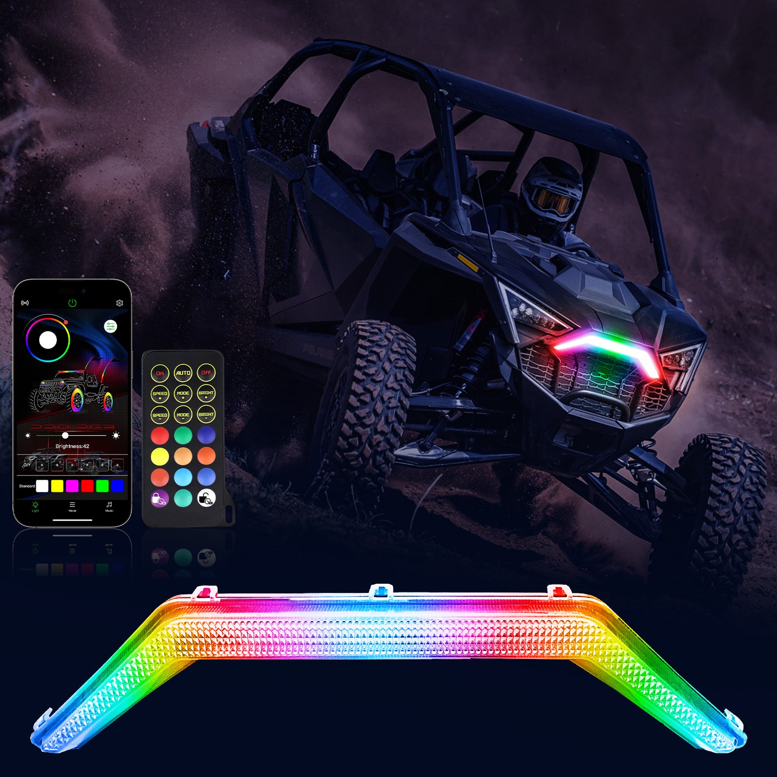 RGB RZR PRO Front Accent Light Compatible with 2020-2024 Polaris RZR P