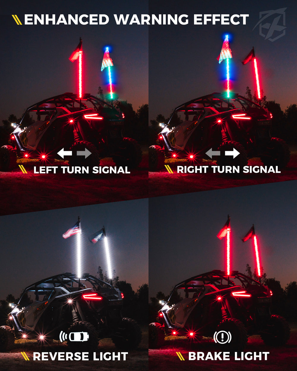 LED Whip Lights for Trucks UTVs, SxS, and Jeeps