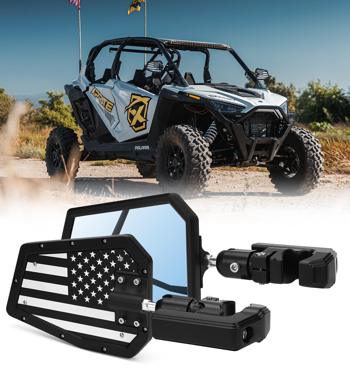 UTV Side Mirrors with Adjustable Bracket