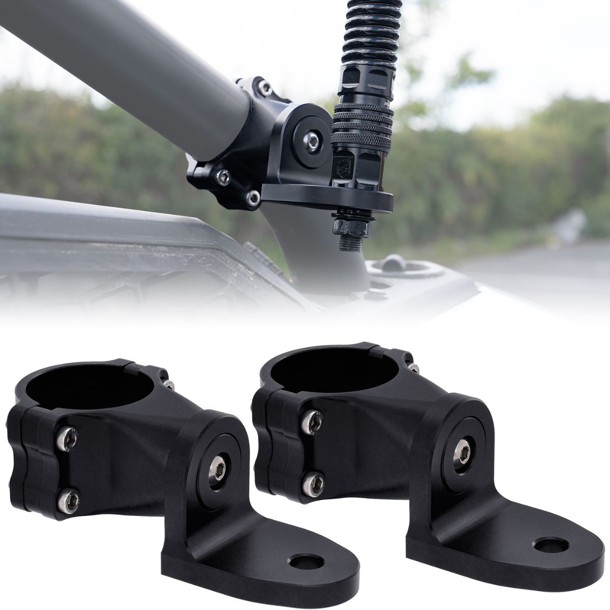 Aluminum CNC Whip Light Mount Bracket with 360° Rotation Capability