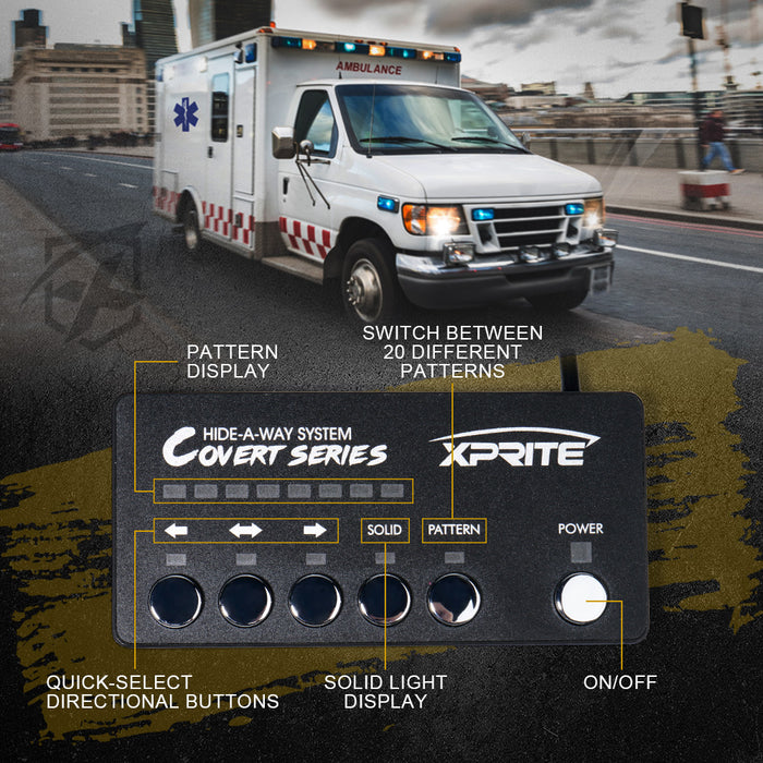 LED Hideaway Strobe Light Kit for Trucks, Car, Emergency Vehicle
