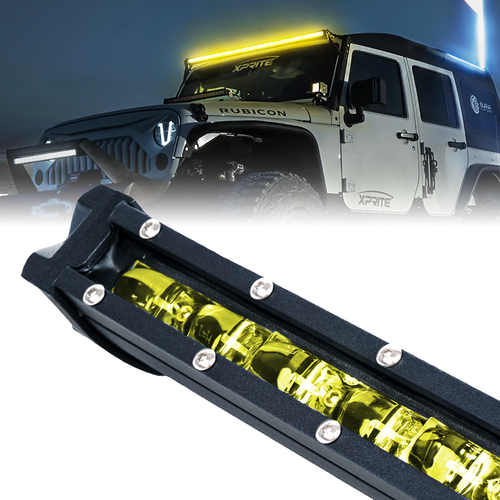 Yellow Light Bars for Trucks& UTV, Amber Flood Light Bars