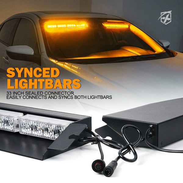 Dual LED Visor Windshield Strobe Lights